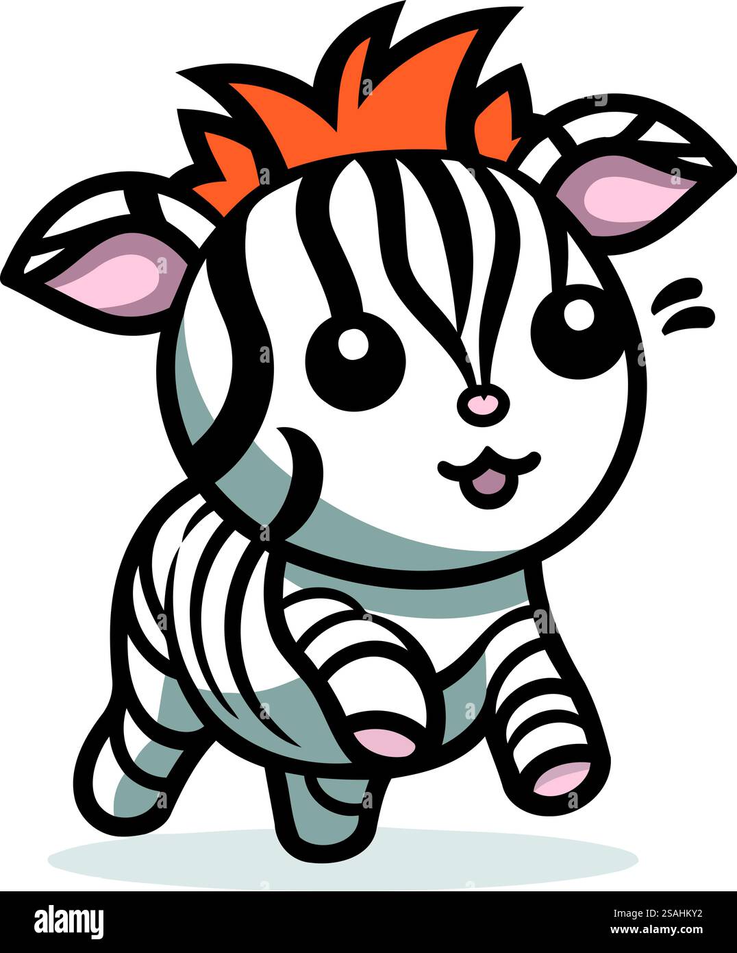 Cute Zebra Cartoon Mascot Character Vector Illustration Stock Vector ...