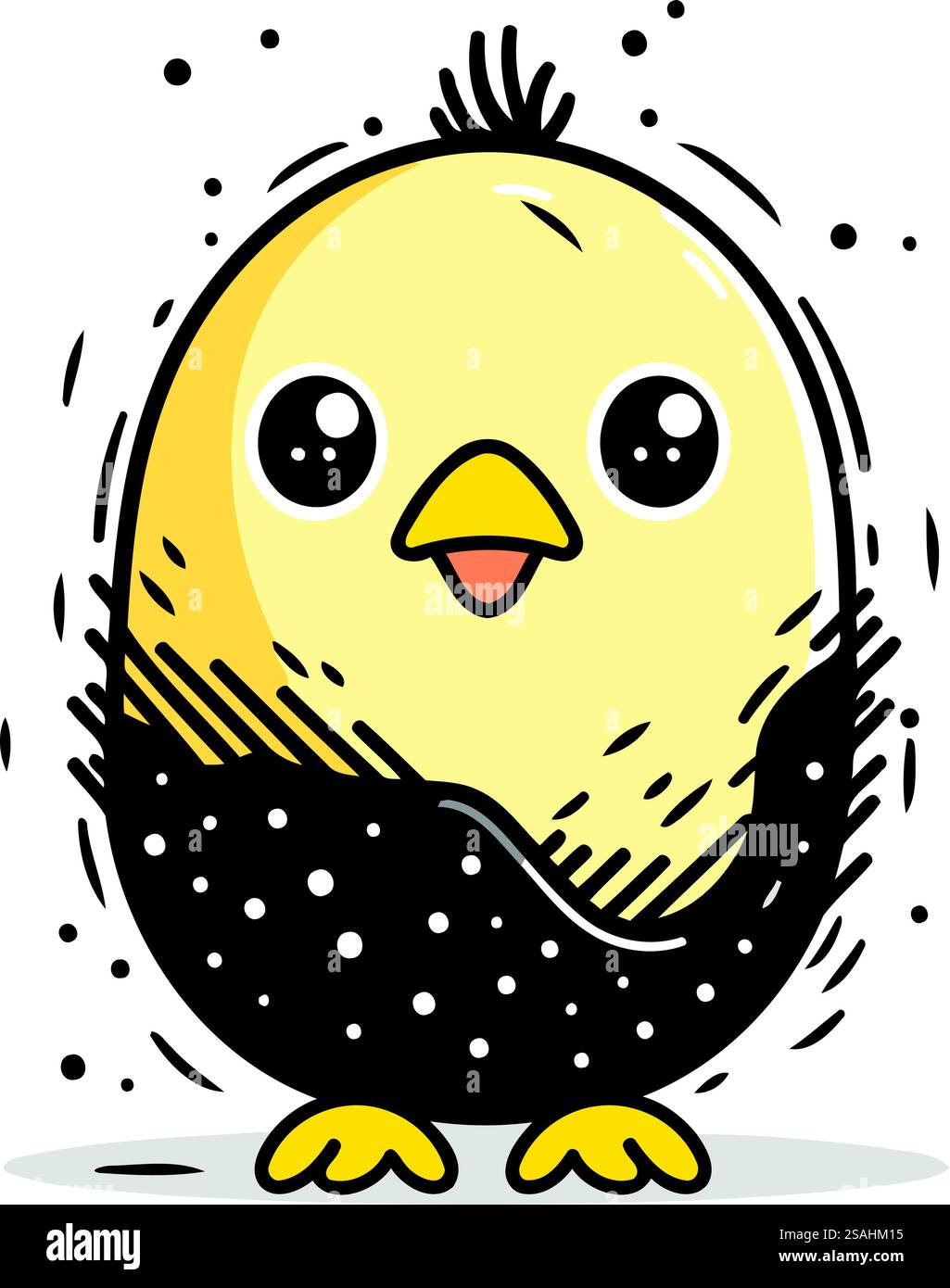 Vector illustration of a cute little chick. Isolated on white ...