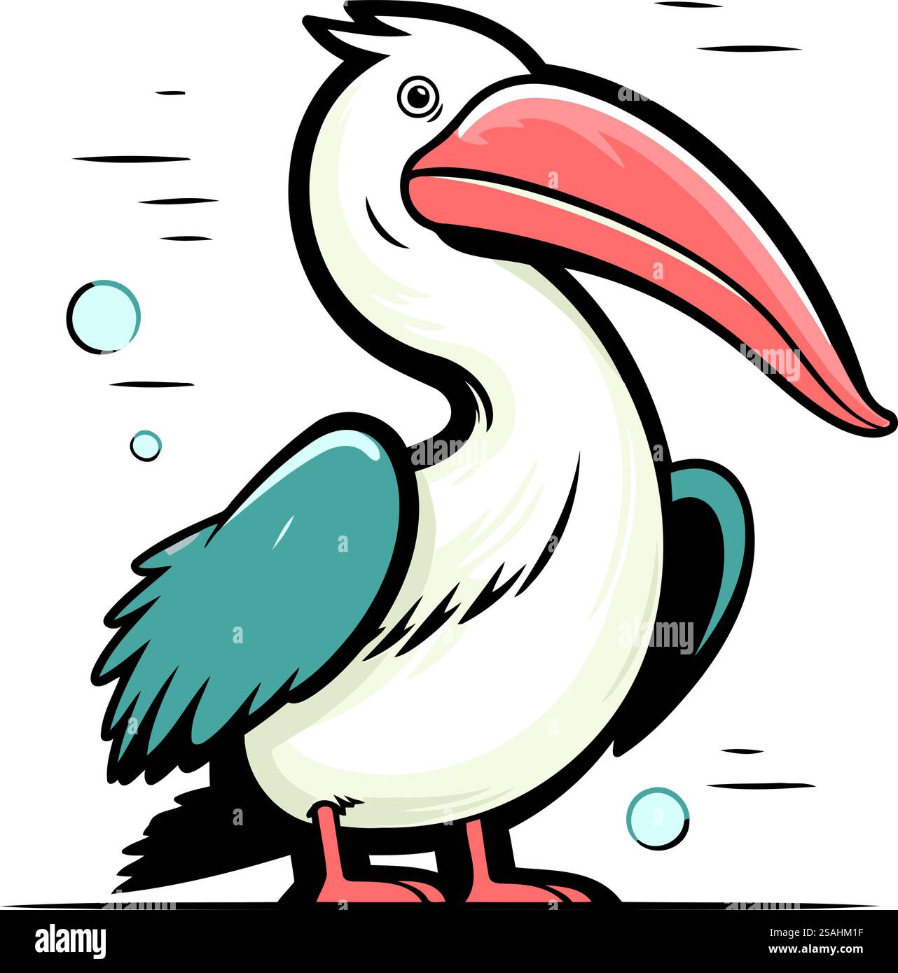 Pelican cartoon. Vector illustration isolated on a white background ...