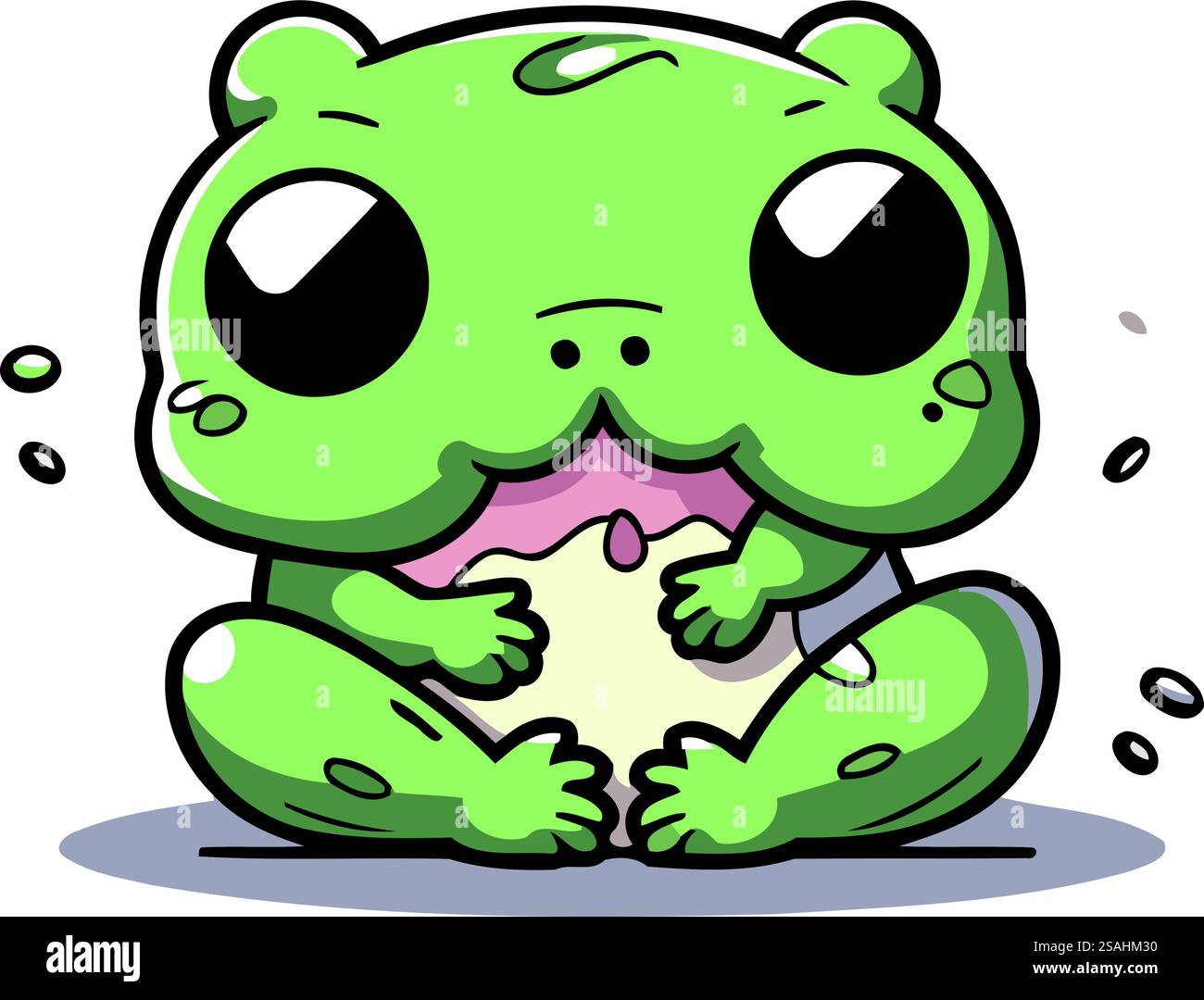 Cute Frog Crying Cartoon Mascot Character Vector Illustration Stock ...