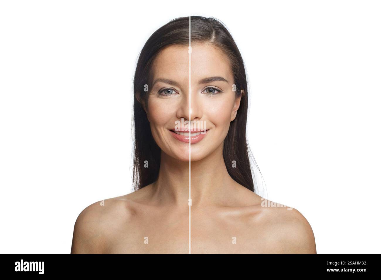 Healthy women on white background. Young and mature adult female model ...