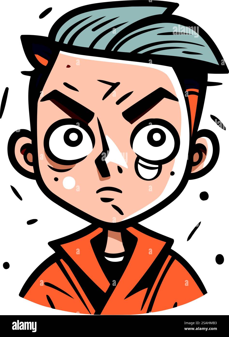 Angry man. Vector illustration in cartoon style. Isolated on white ...