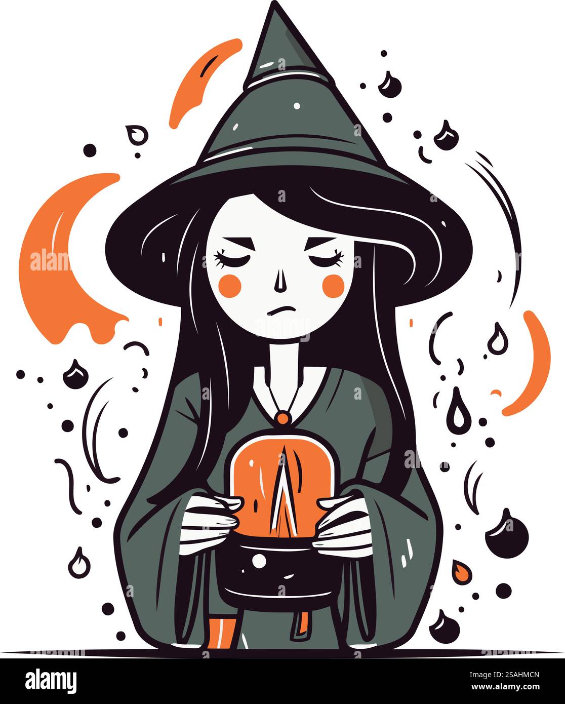 Woman in spooky halloween Stock Vector Images - Alamy