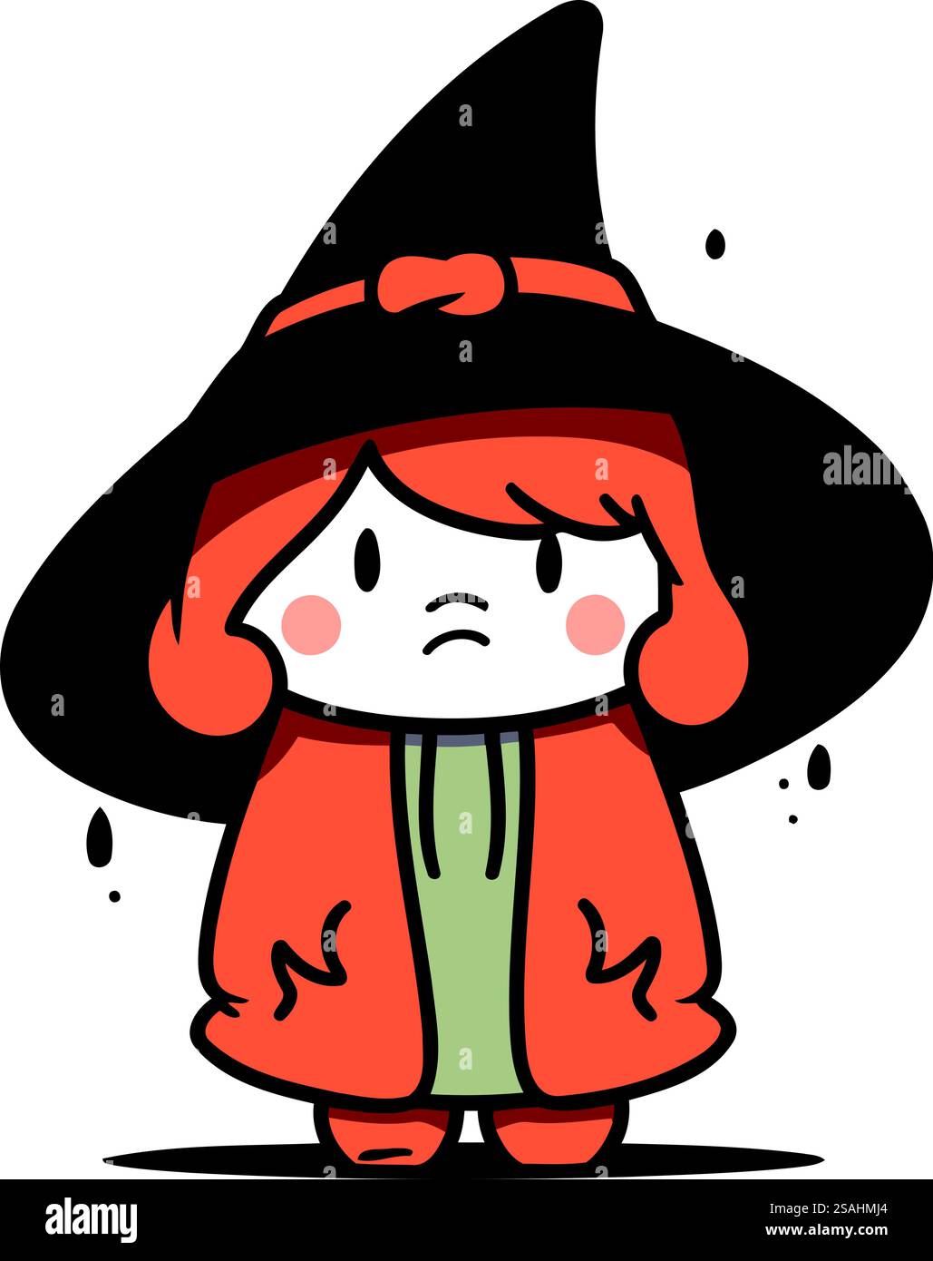 Cute little witch cartoon vector illustration. Cute little witch ...