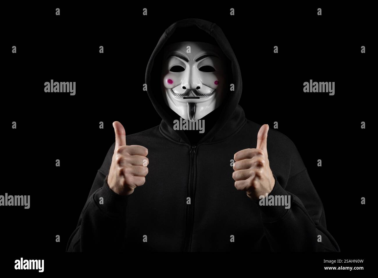 Dnipro. Ukraine 31 jan 2024: Hacker with anonymous mask with his ...