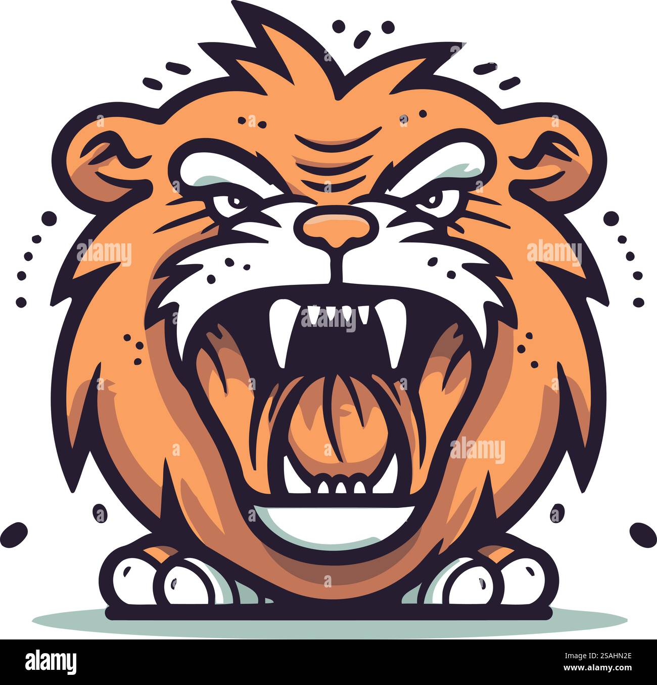 Angry tiger. Vector illustration of a wild animal in cartoon style Stock Vector Image & Art - Alamy