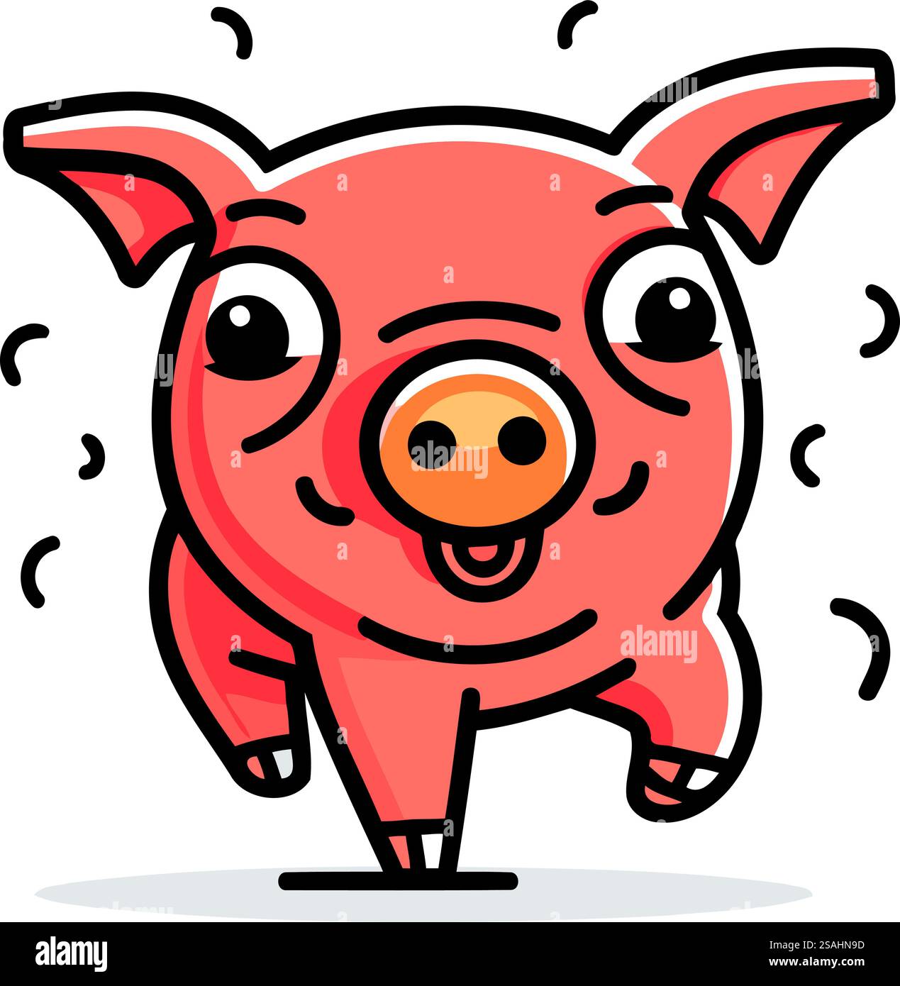 Cute piggy cartoon vector illustration. Cute piggy funny character ...