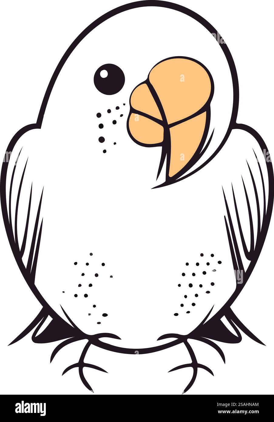 Cartoon parrot isolated on a white background. Vector illustration ...