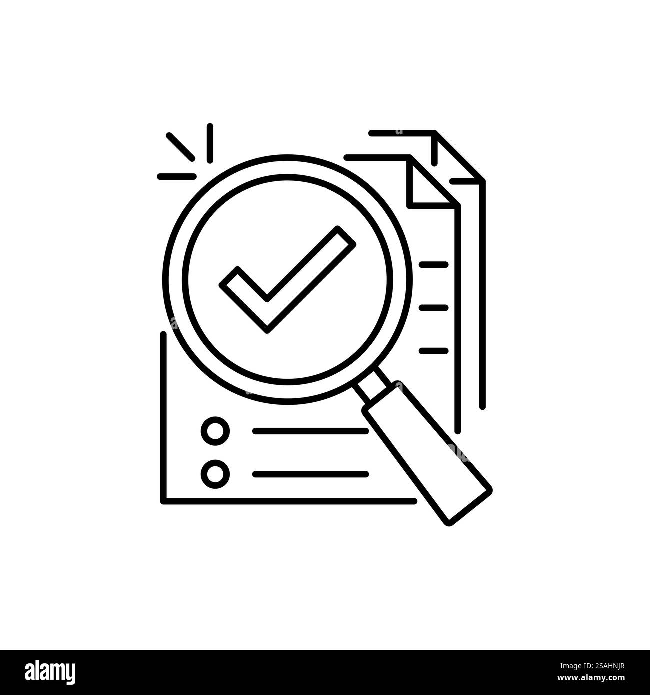 Review research icon outline hi-res stock photography and images - Alamy