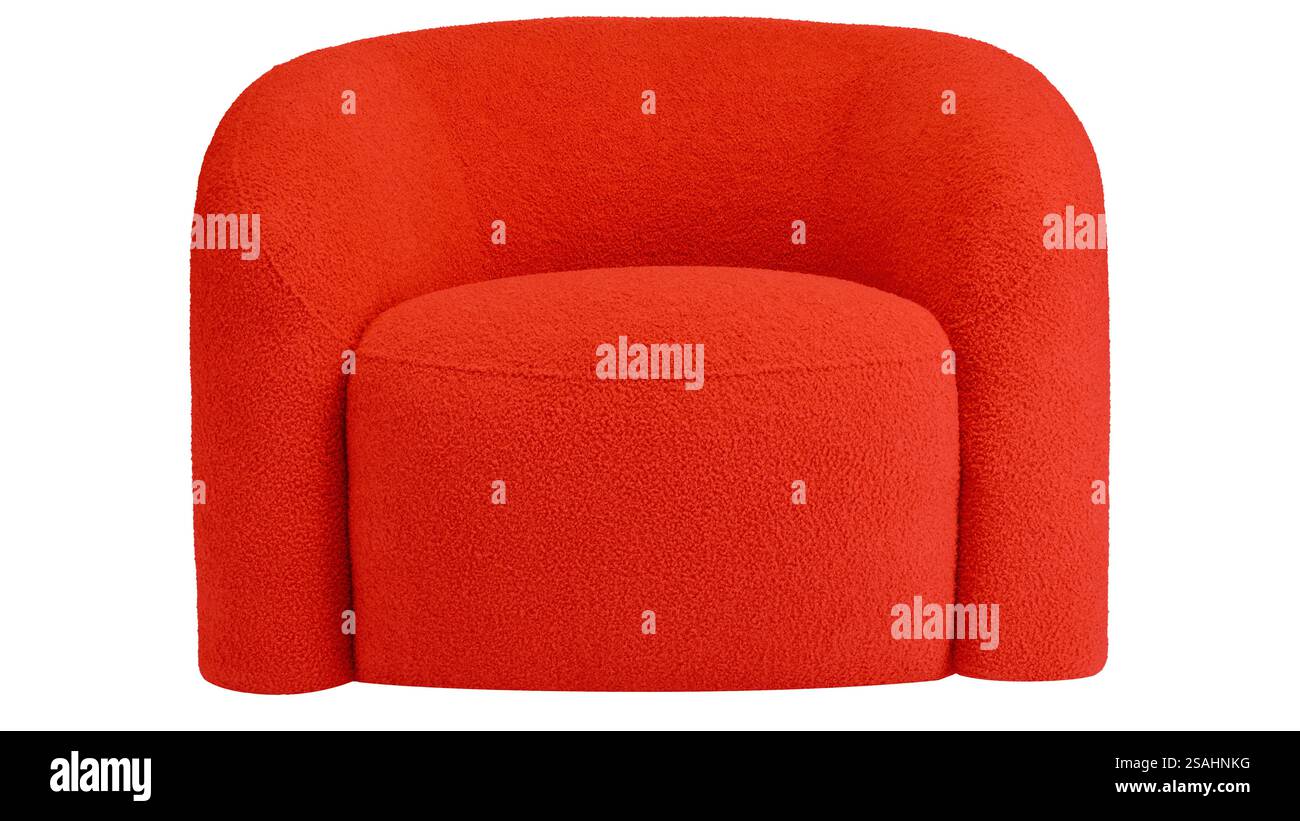 Modern Red Armchair with Rounded Design Stock Photo - Alamy