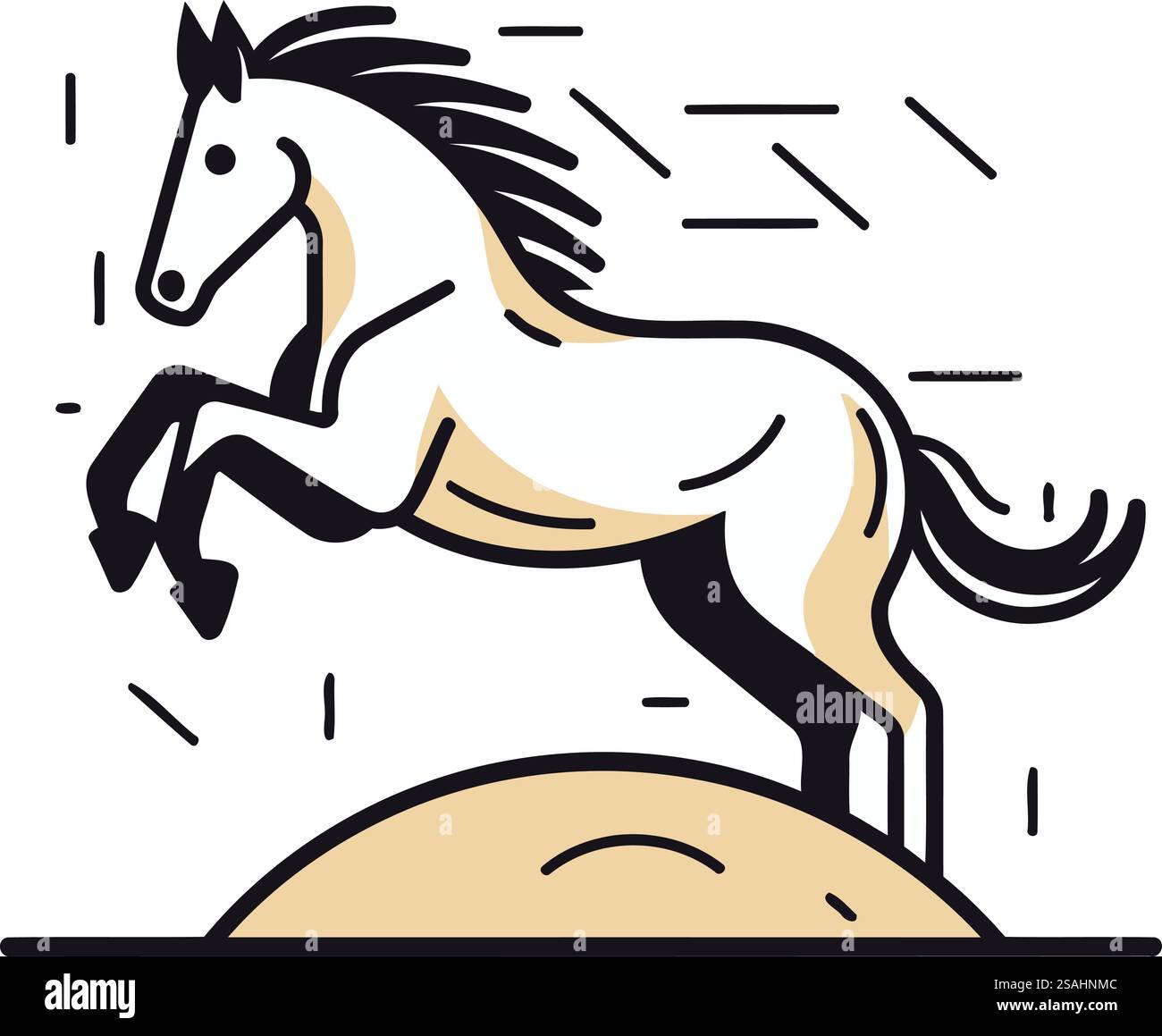 Running horse icon in flat style isolated on white background. Vector ...