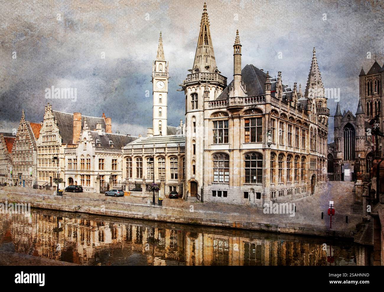 The historical centre of Ghent city, Belgium Stock Photo - Alamy