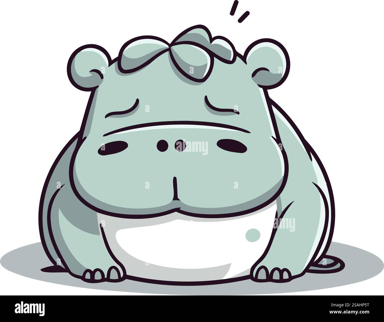 Hippopotamus Crying Cartoon Mascot Character Vector Illustration Stock ...