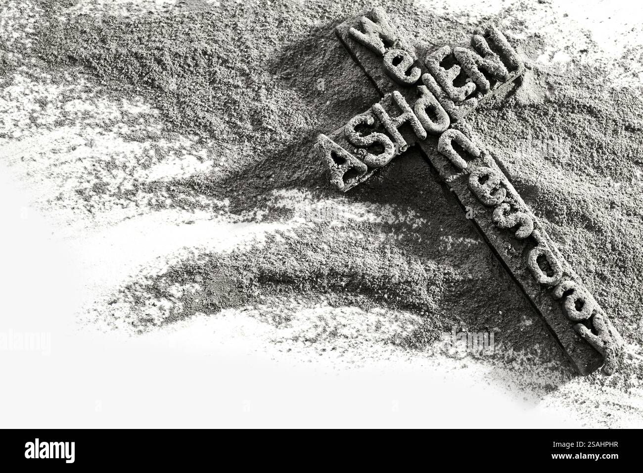 Ash Wednesday Cross. A cross made of ashes Stock Photo - Alamy