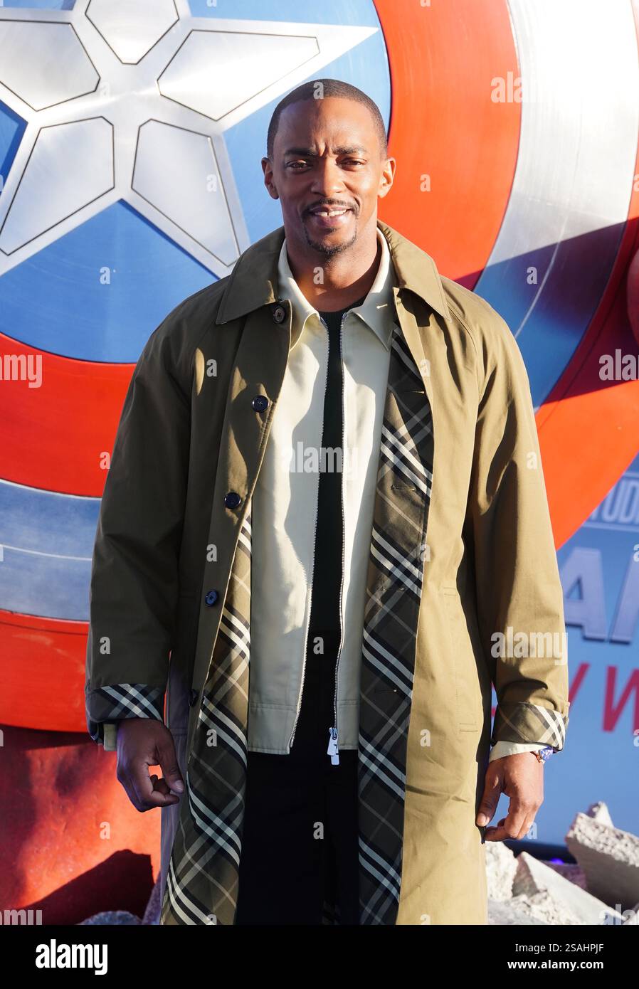 Anthony Mackie attending a photo call for Captain America: Brave New ...