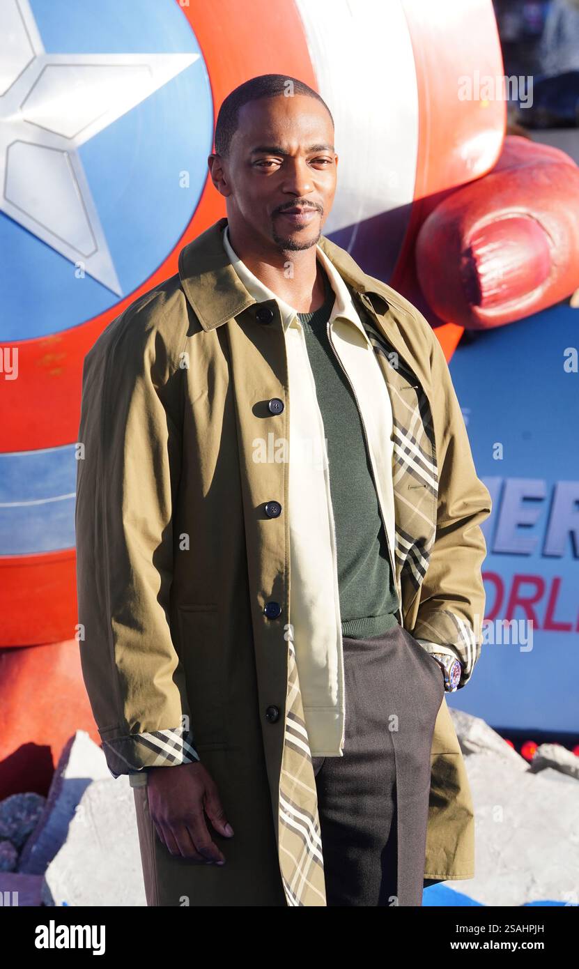Anthony Mackie attending a photo call for Captain America: Brave New ...