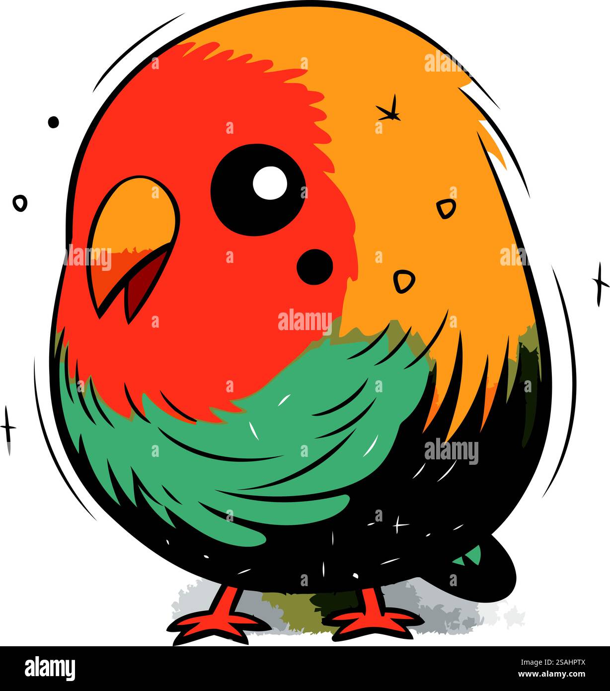 Cute cartoon parrot on a white background. Vector illustration Stock ...