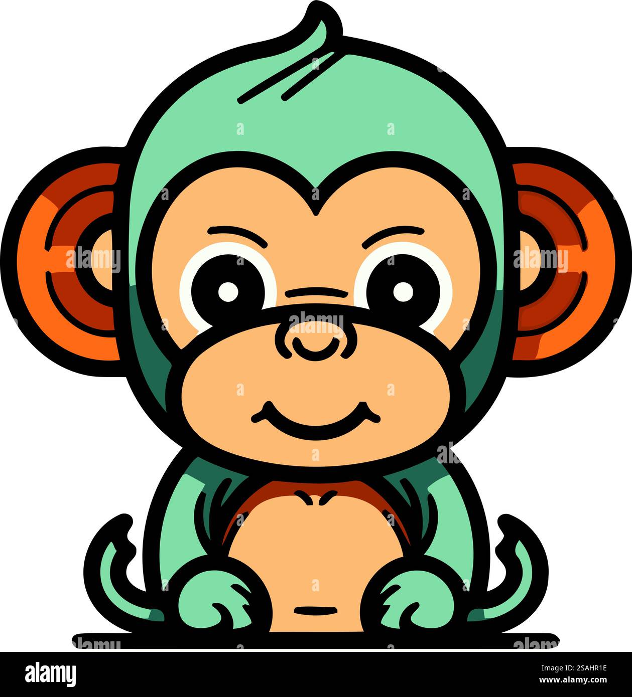 cute monkey cartoon icon vector illustration design graphic art doodle ...