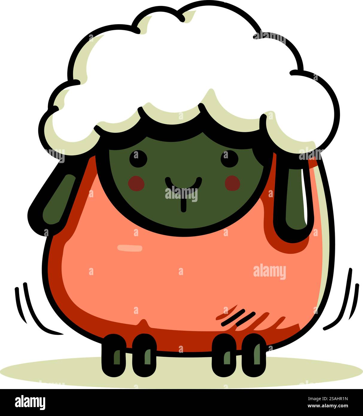 Cute Sheep Cartoon Mascot Character Vector Illustration Isolated Stock ...