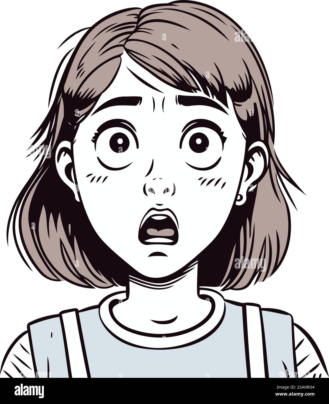 Surprised woman. Vector illustration in sketch style. Hand drawn Stock ...