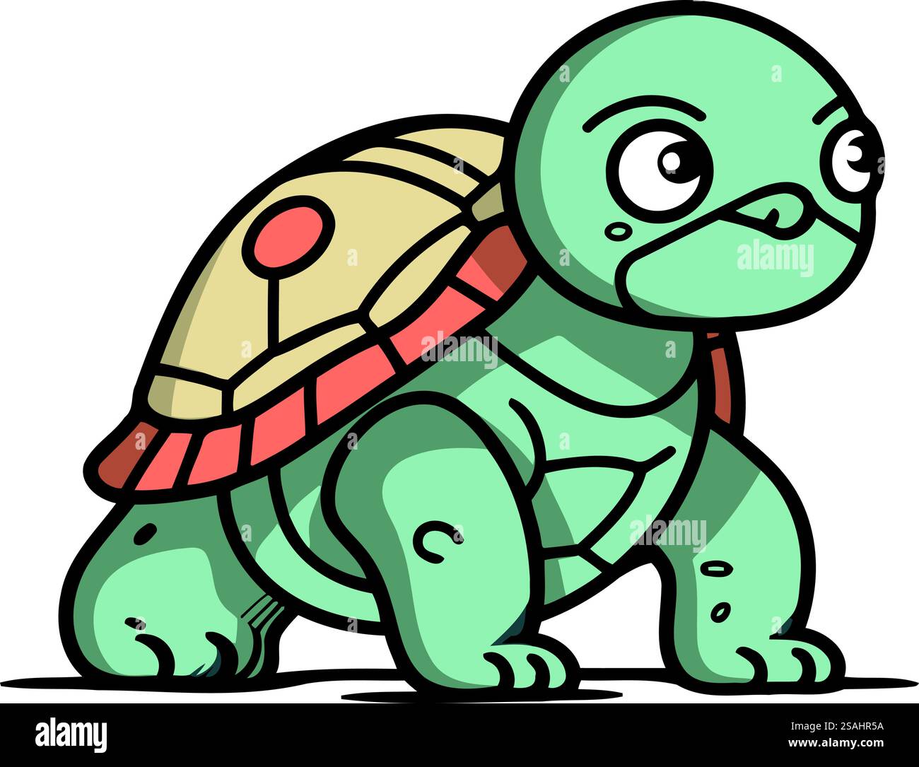 Cartoon turtle. Vector illustration of a cute cartoon tortoise Stock ...
