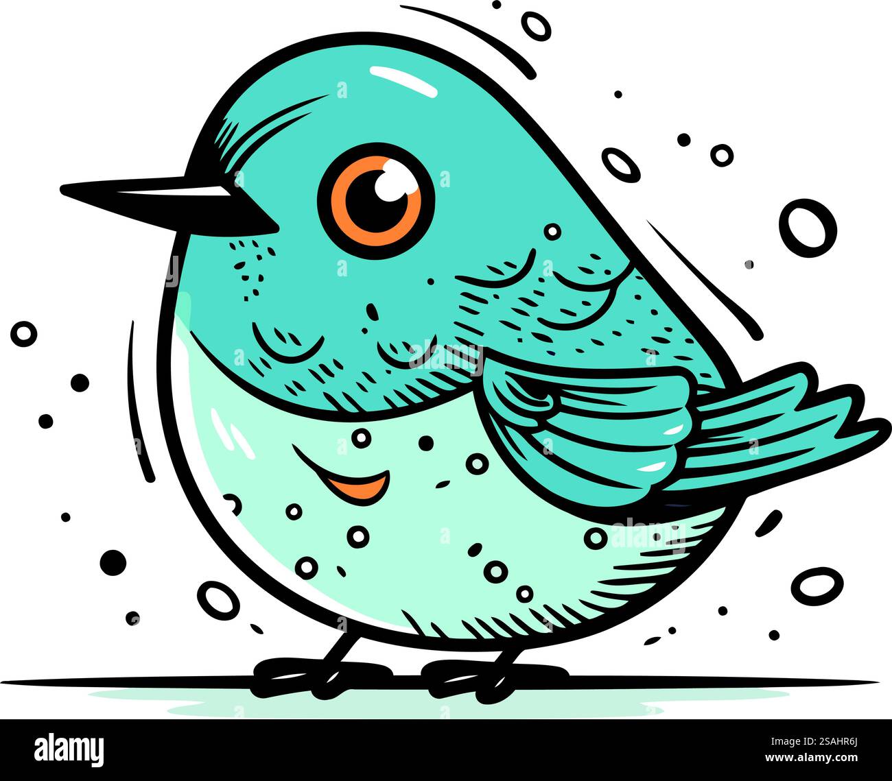 Cute blue bird. Vector illustration. Isolated on white background Stock ...