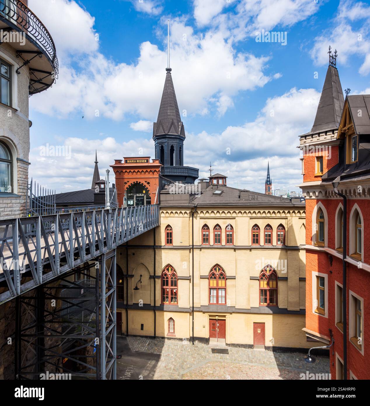 Rear view of the Mariahissen building in Stockholm, Sweden, built in ...