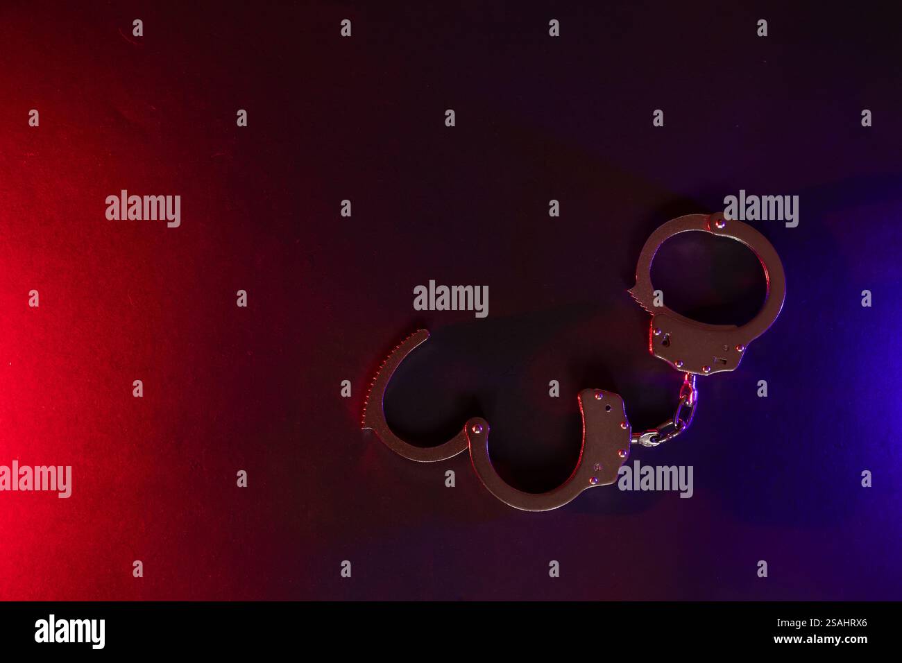 Police raid at night and you are under arrest concept. Silhouette of ...