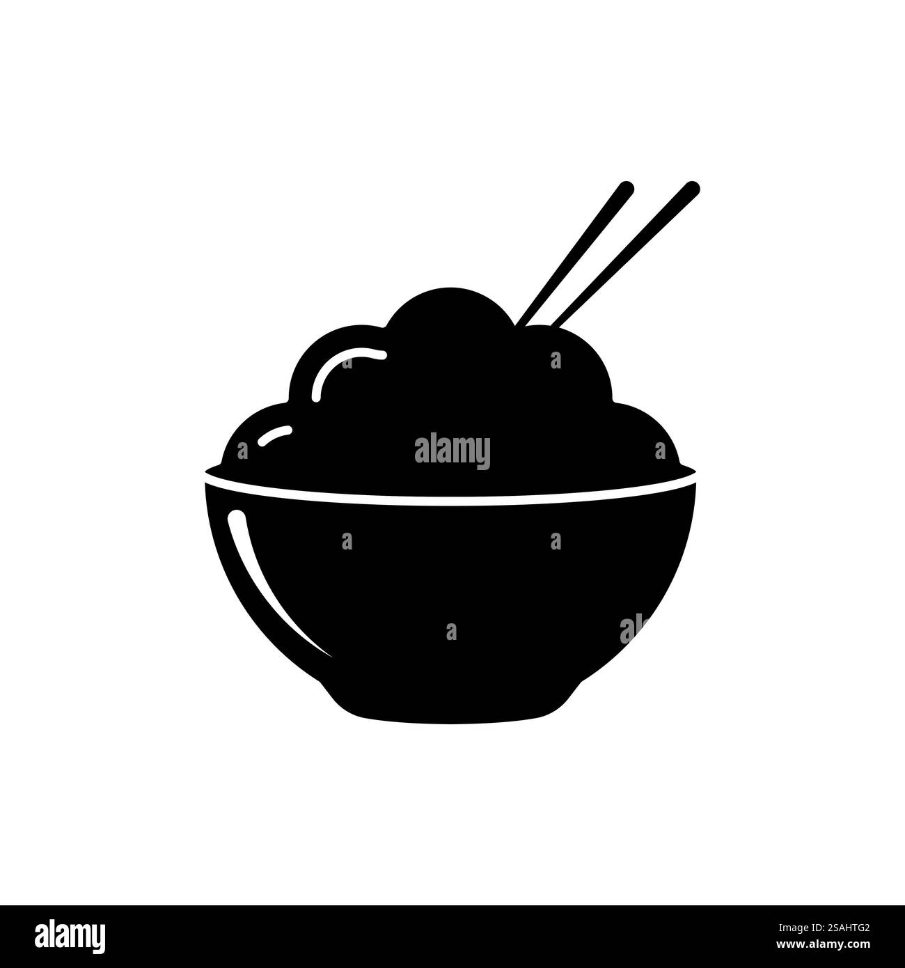 Rice bowl and chopstick vector icon. Asian food symbol Stock Vector ...