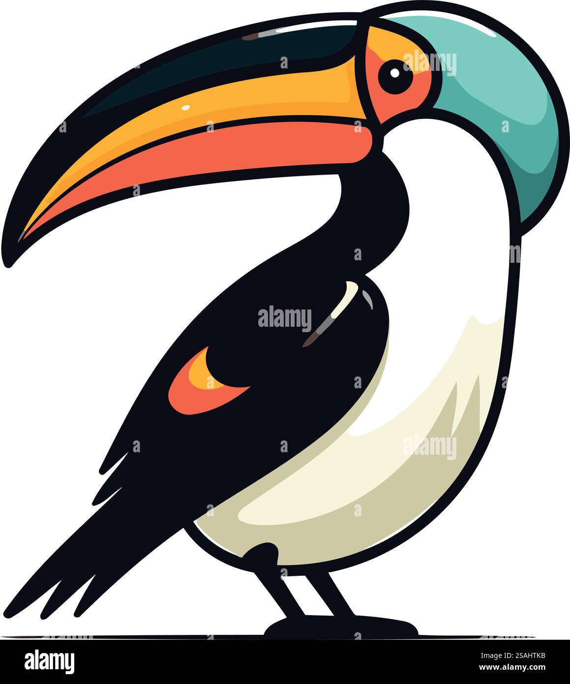Cartoon toucan isolated on a white background. Vector illustration ...