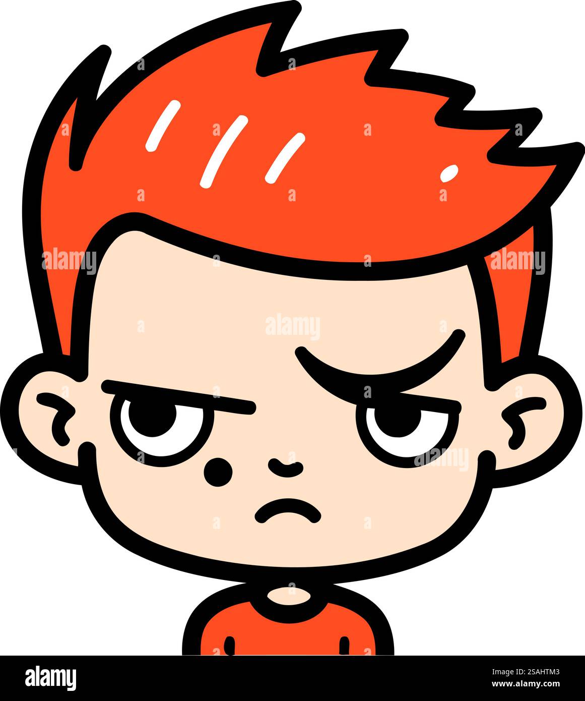 Angry little boy cartoon icon. Vector illustration of angry little boy ...