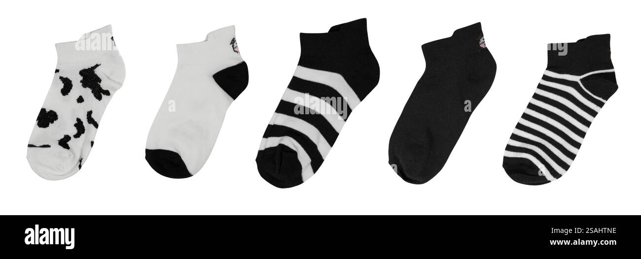 Set with socks on white background. Banner design Stock Photo - Alamy