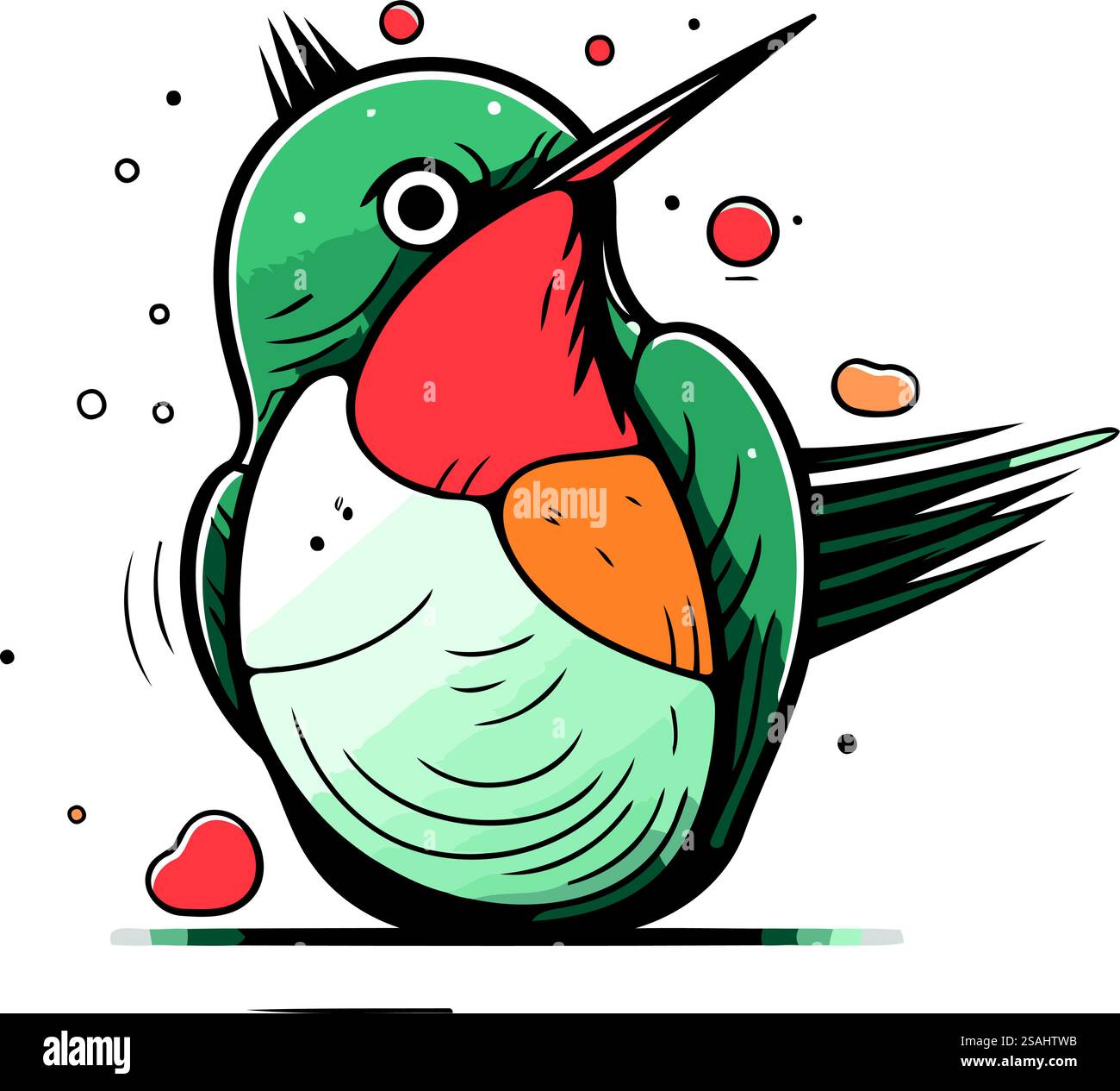 Vector illustration of a cute cartoon red necked starling Stock Vector ...