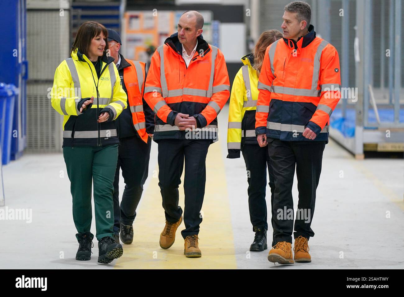 Chancellor of the Exchequer Rachel Reeves speaking to a staff members ...