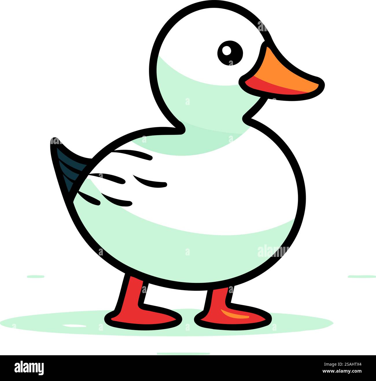duck cartoon icon over white background. colorful design. vector ...