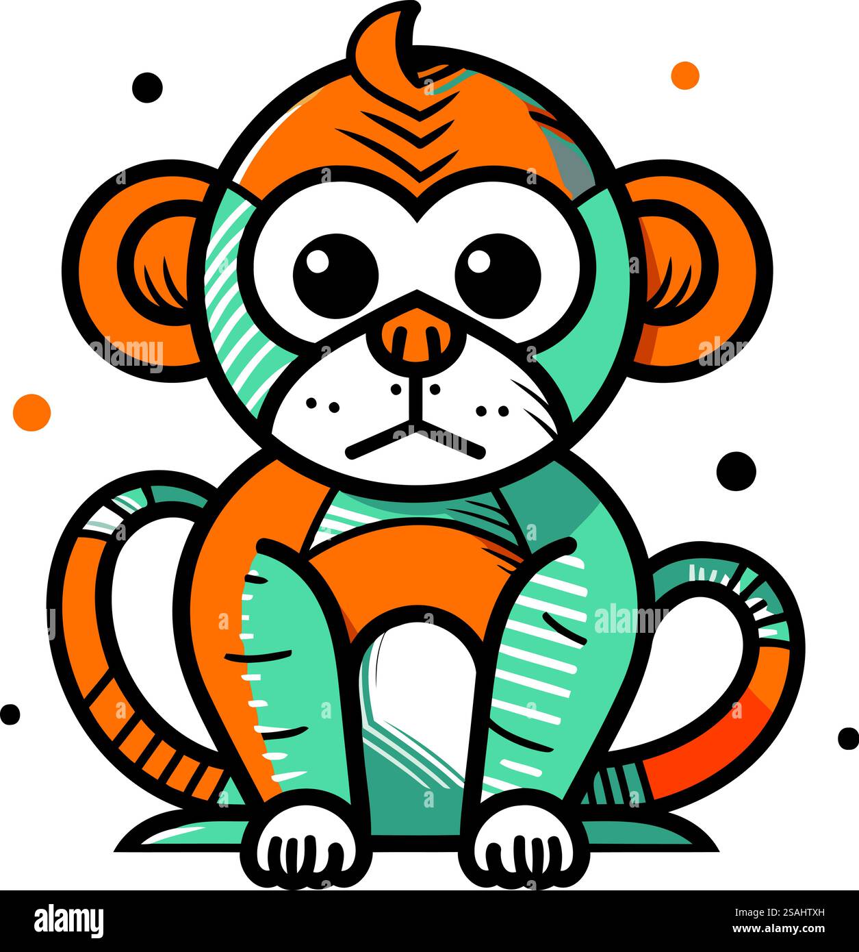 Cute cartoon monkey. Vector illustration for t shirt print design Stock ...