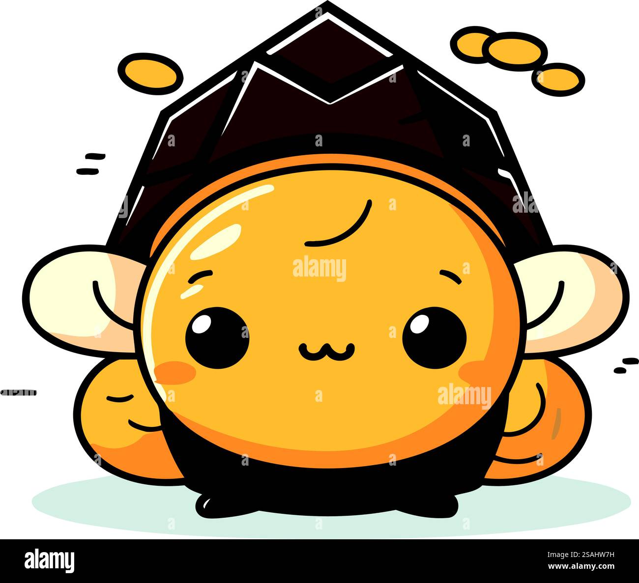 Cute little bee cartoon vector illustration. Cute kawaii bee character ...