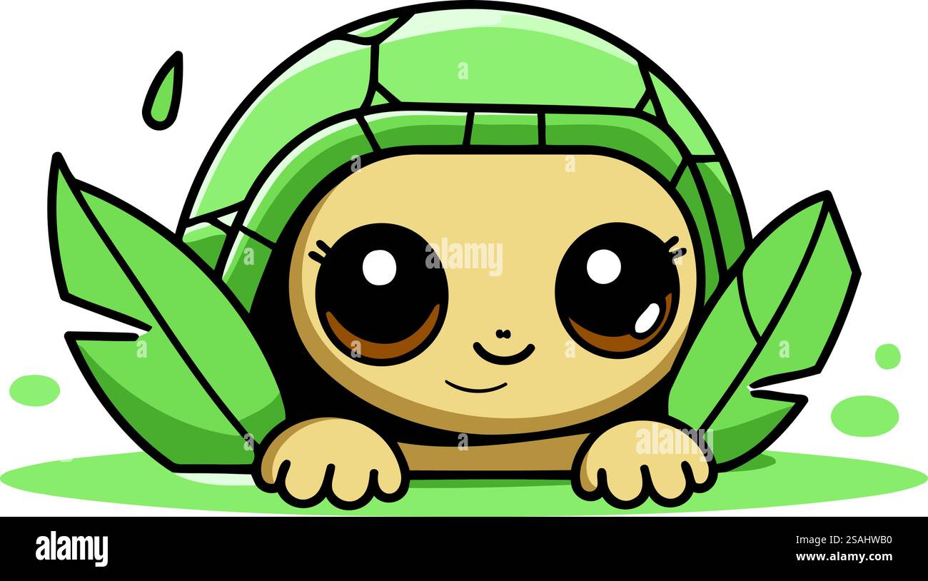 Cute turtle character. Vector illustration. Cute cartoon turtle Stock ...