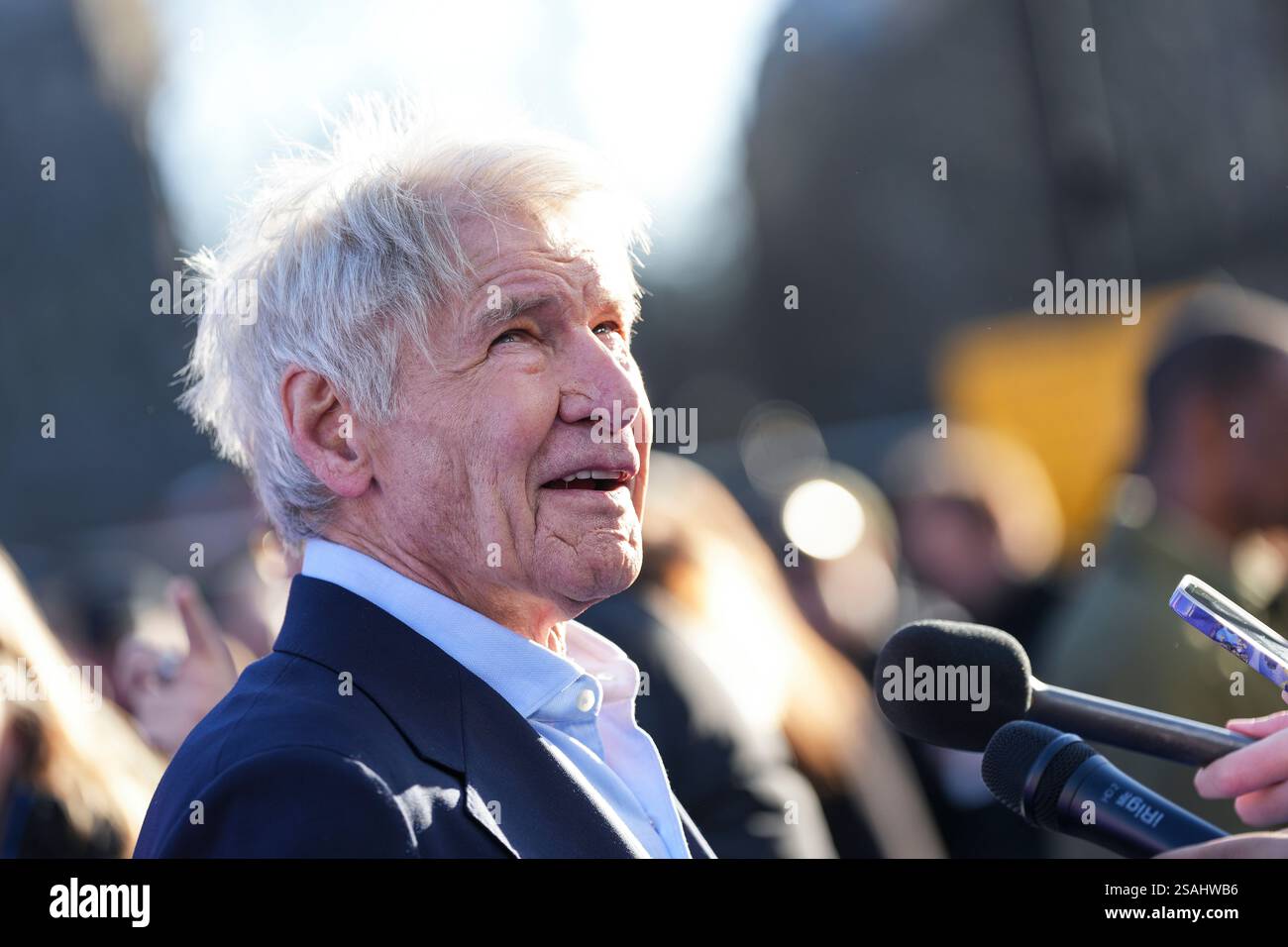 Harrison Ford is interviewed at the photo call for the film 'Captain ...