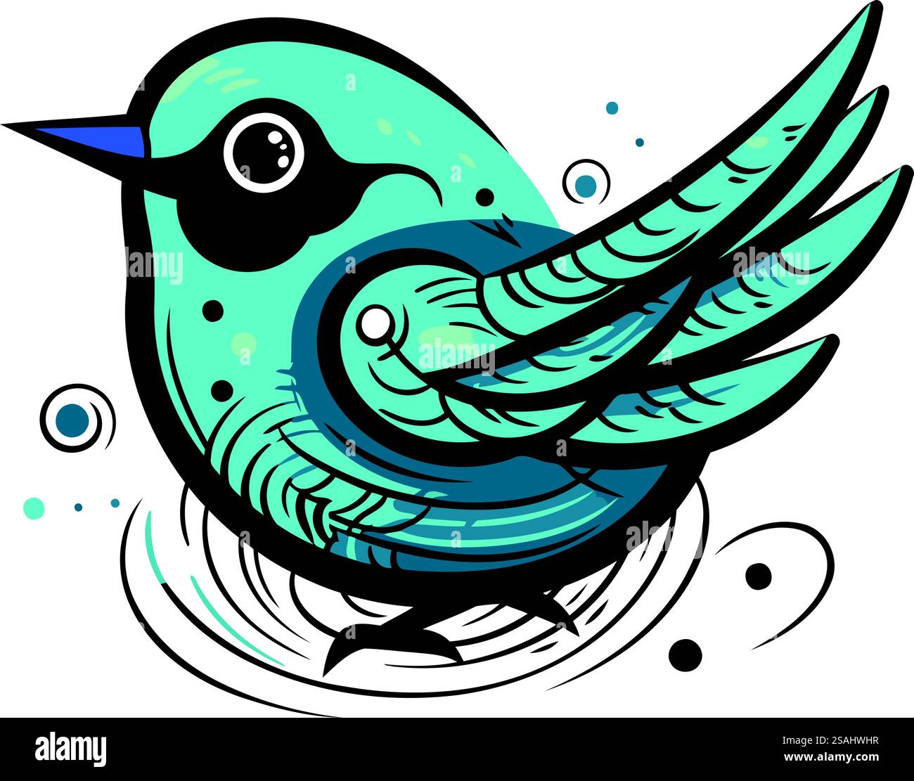 Blue bird on a white background. Vector illustration for your design ...