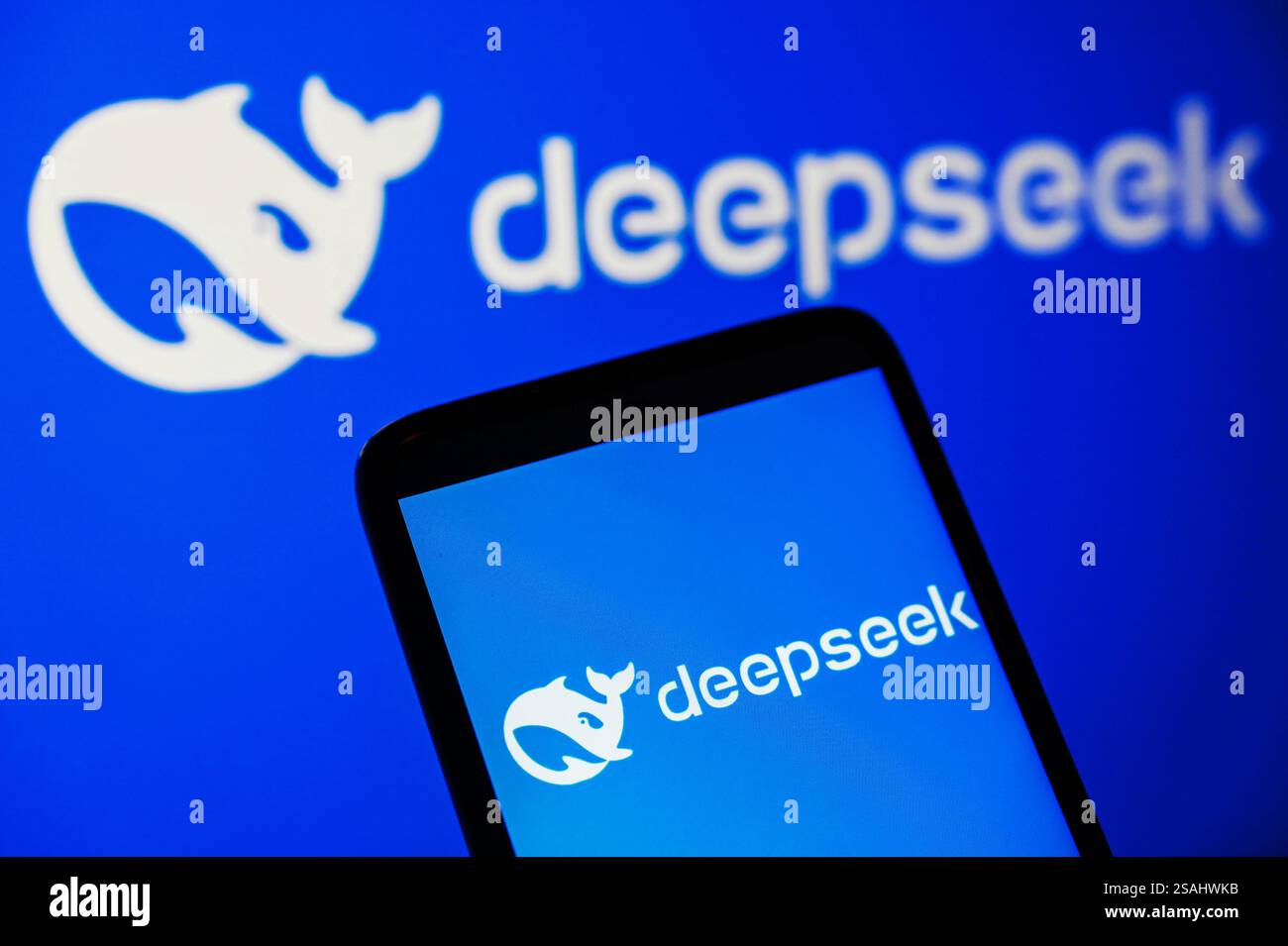 In this photo illustration, the DeepSeek logo of a Chinese artificial ...
