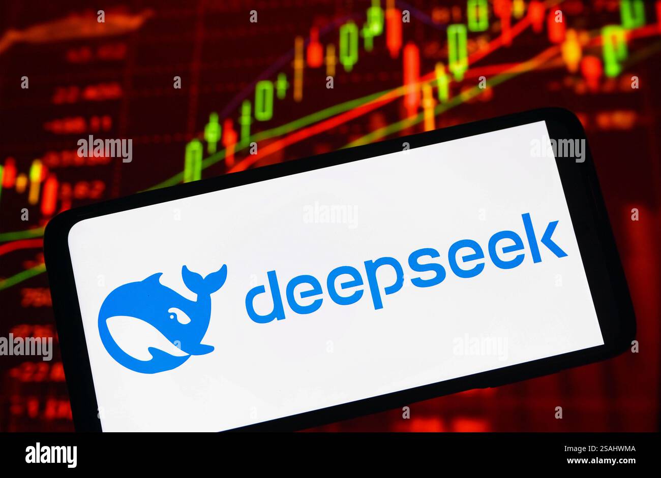In this photo illustration, the DeepSeek logo of a Chinese artificial ...
