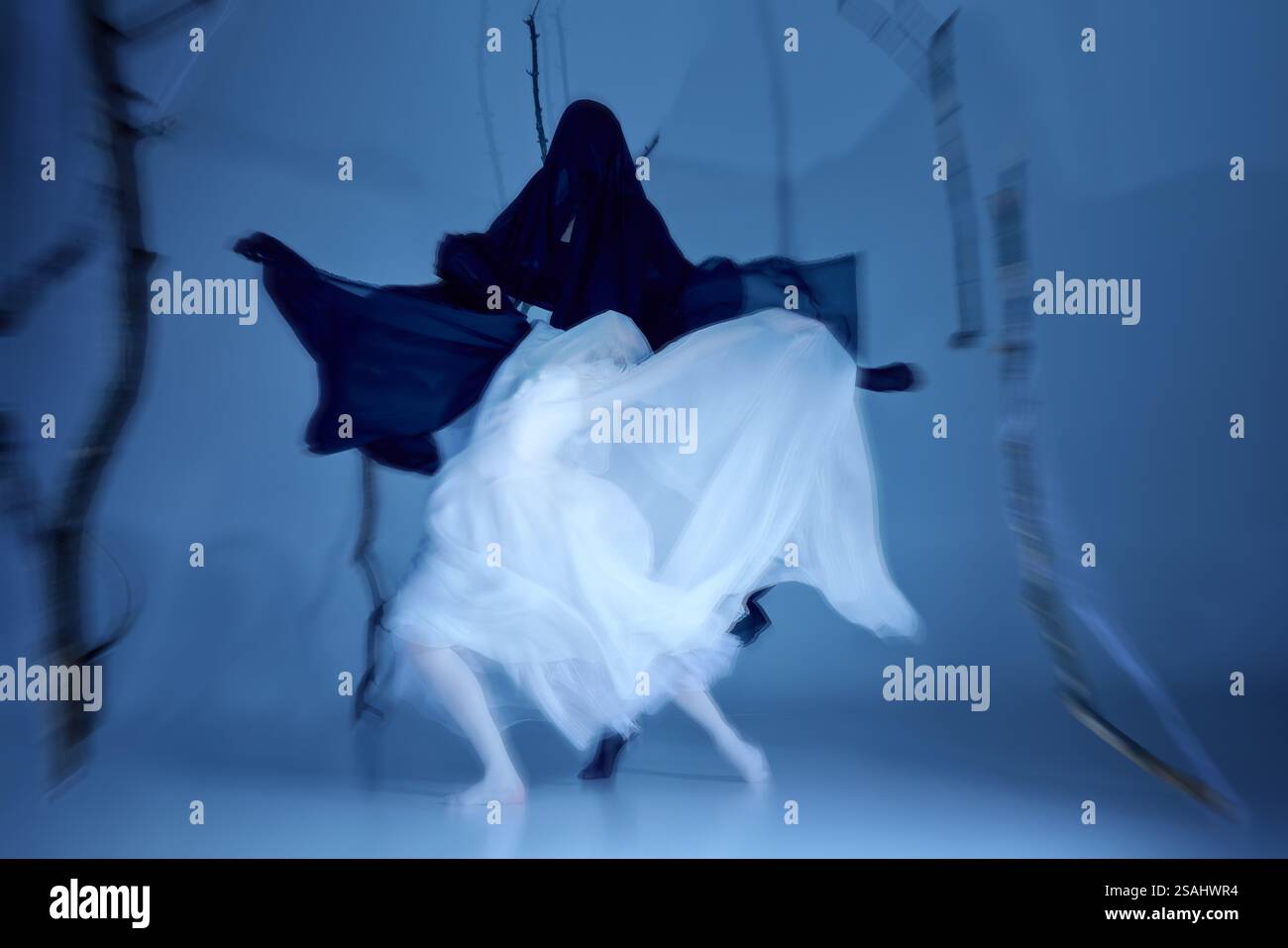 Dancers of mist and light, twirling endlessly in spectral ballet. Two ...