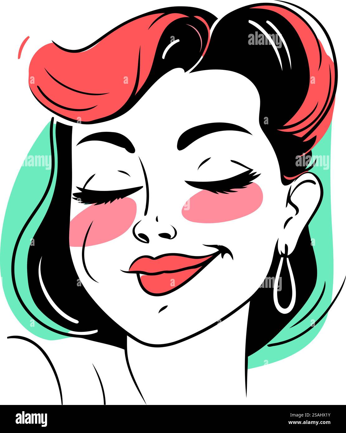 Beautiful woman face. Portrait of a beautiful woman. Vector ...