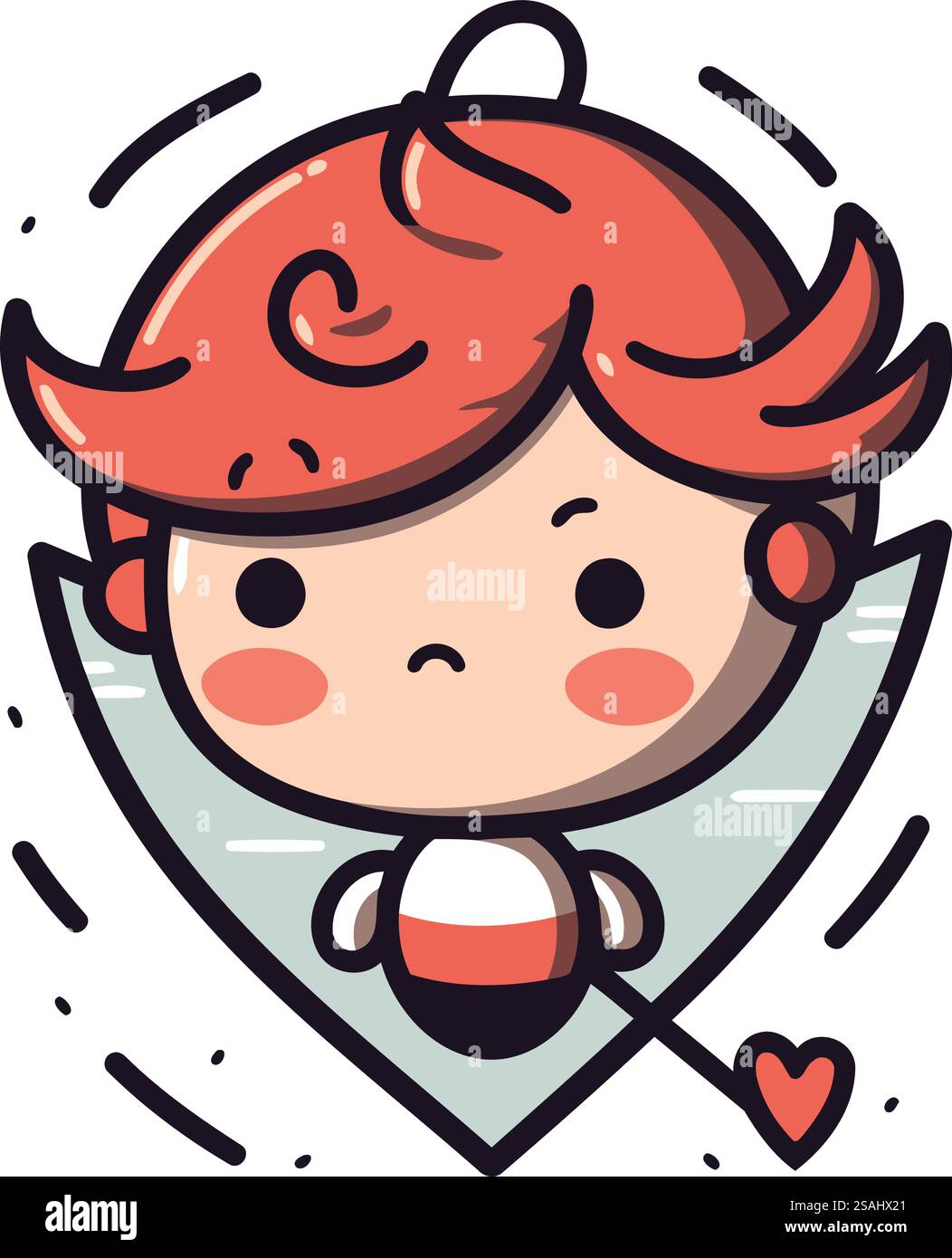 Cute little boy with a bow and arrow. Vector illustration Stock Vector ...