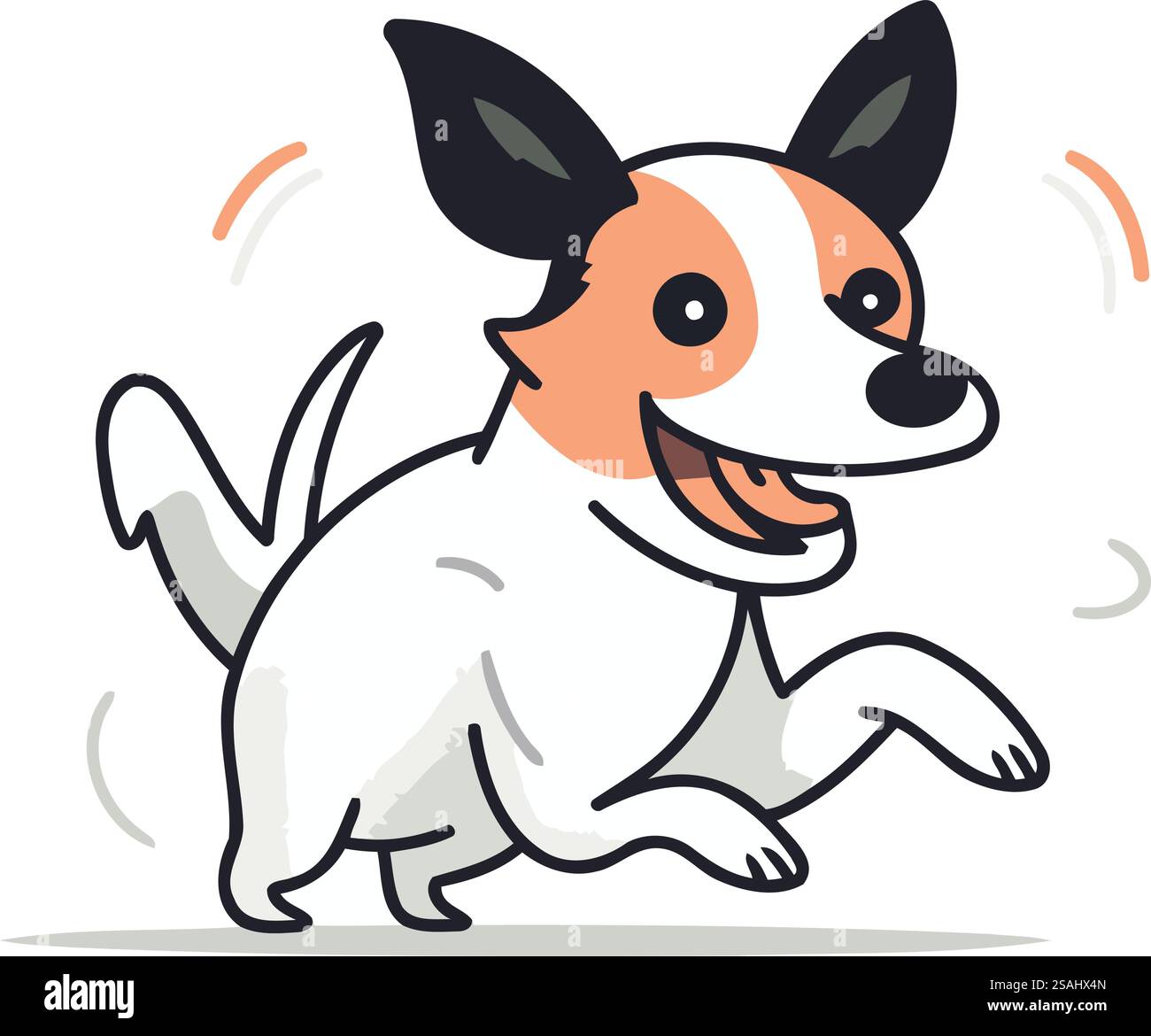 Jack russell terrier is running. Vector illustration in cartoon style ...