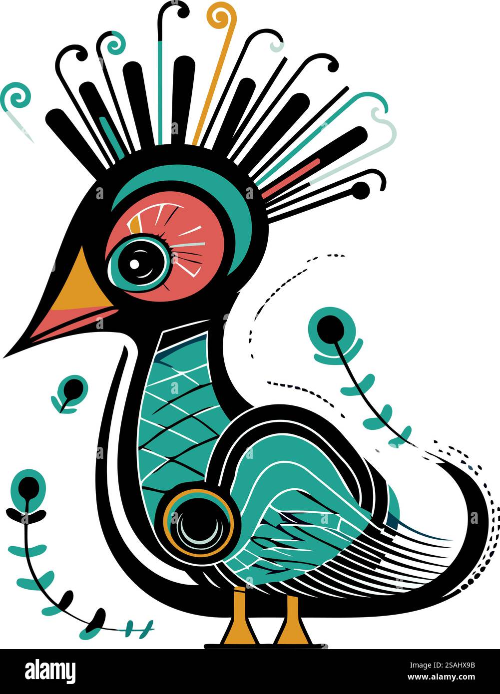 Peacock bird cartoon vector illustration graphic design vector ...