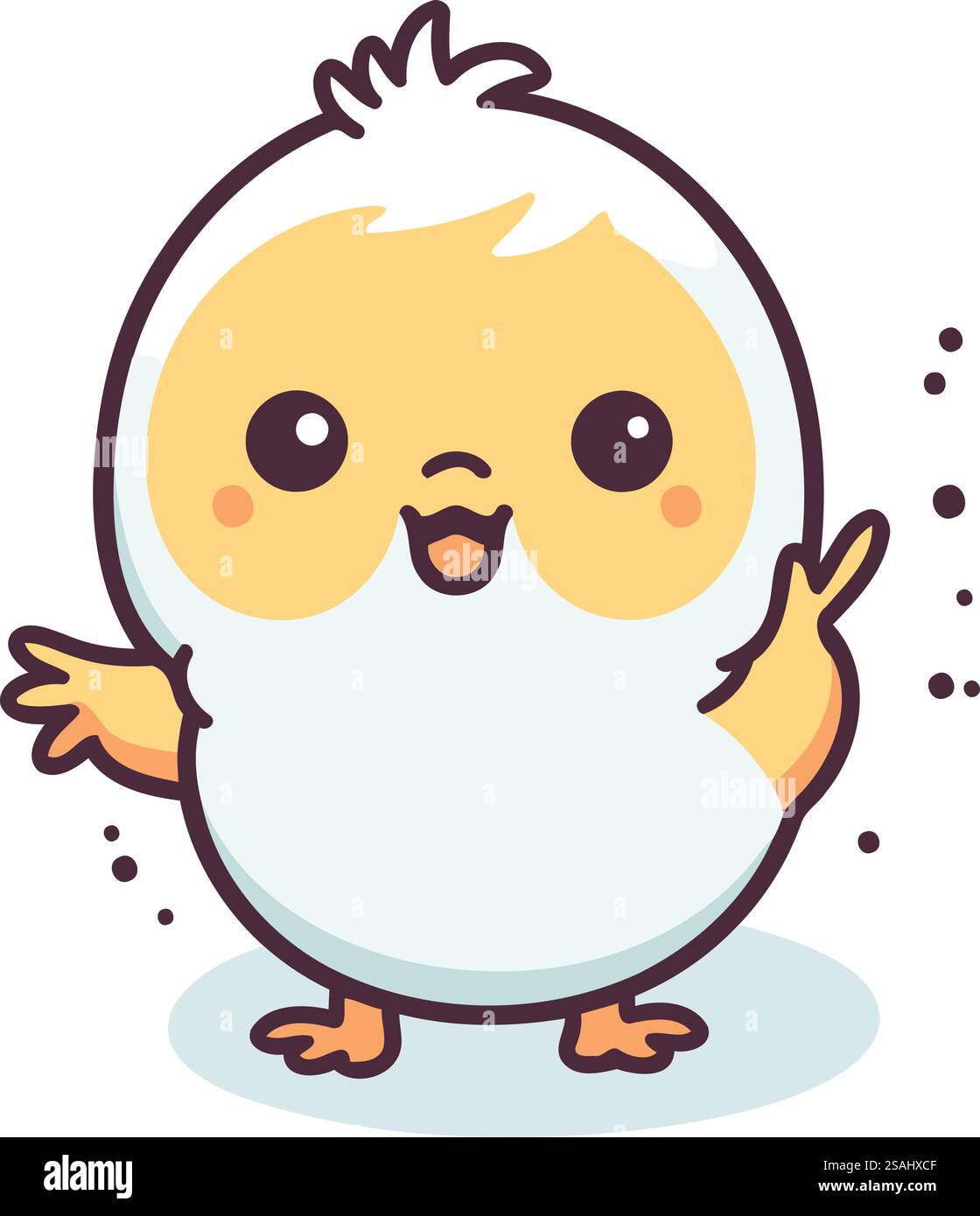 Cute little chick. Vector illustration. Isolated on white background ...