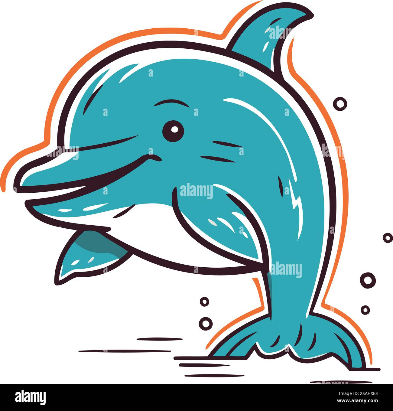 Dolphin cartoon isolated on white background. Vector illustration for ...