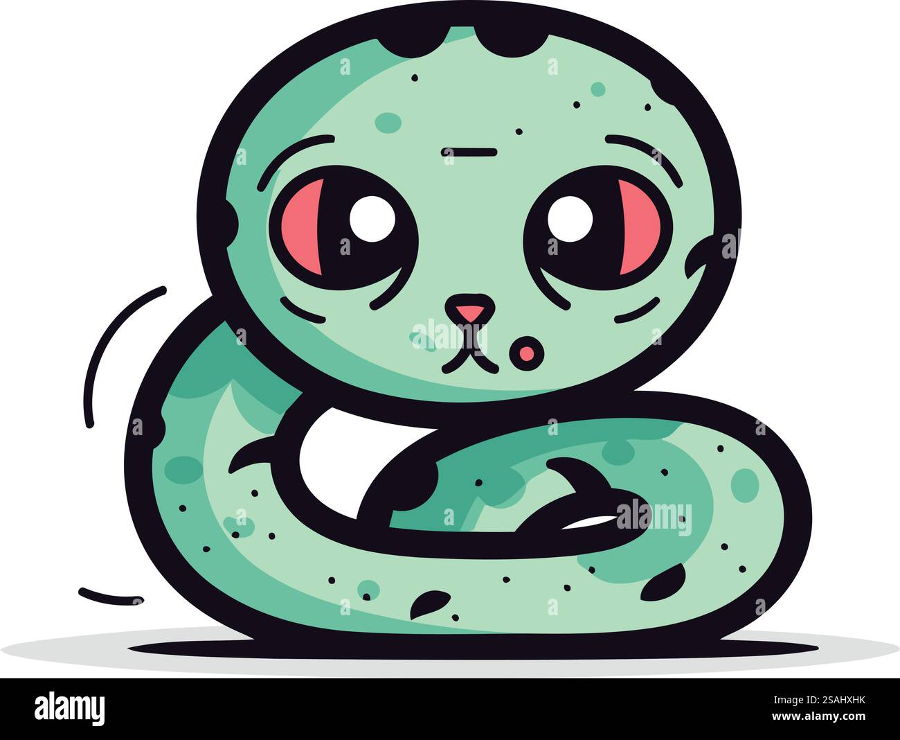 Cute cartoon snake. Isolated on white background. Vector illustration ...